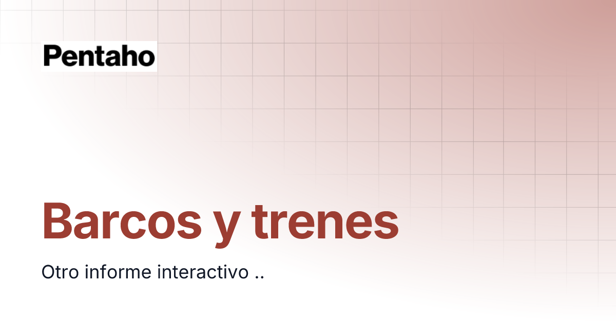 Barcos y trenes | Pentaho Academy