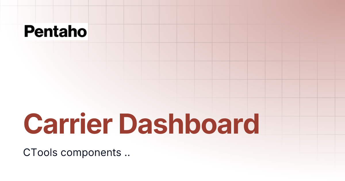 Carrier Dashboard | CTools | Pentaho Academy