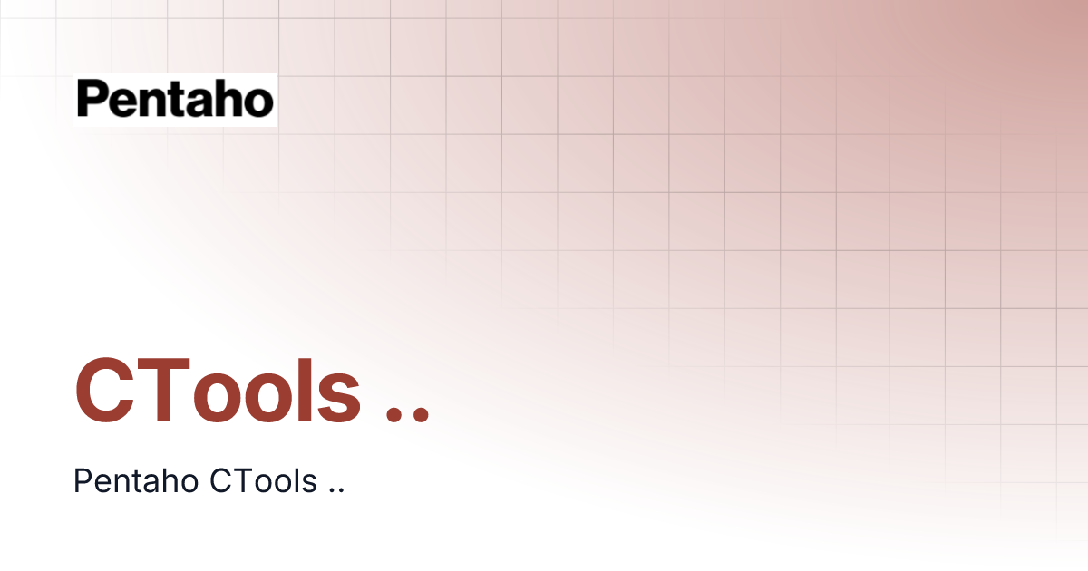 CTools .. | CTools | Pentaho Academy