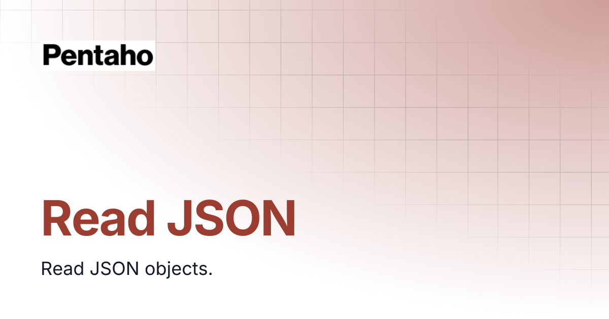 Read JSON | Pentaho Academy
